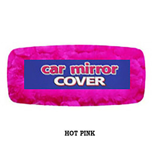 Fuzzy Rear View Mirror Cover - Pink Hot – Fuzzy Dice Shop