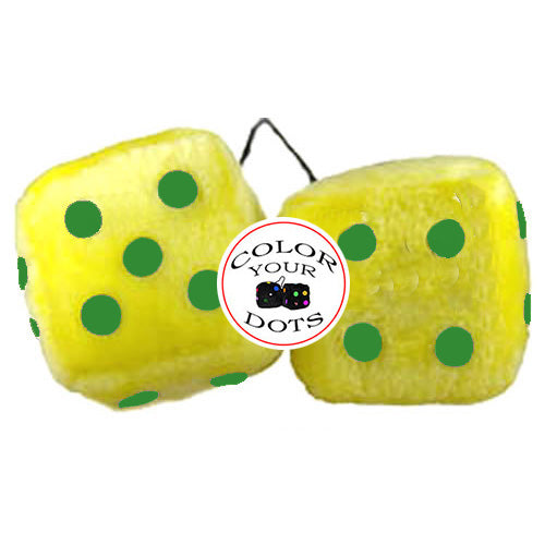 4 Inch Yellow Fuzzy Dice – Fuzzy Dice Shop