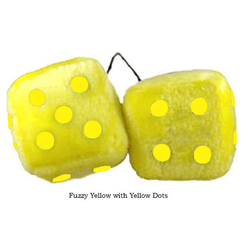 4 Inch Yellow Fuzzy Dice – Fuzzy Dice Shop